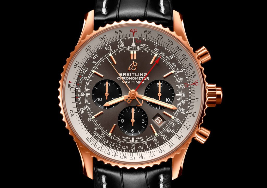 Navitimer B03 Chronograph Rattrapante 45 Oro de Breitling - Debajo del ...