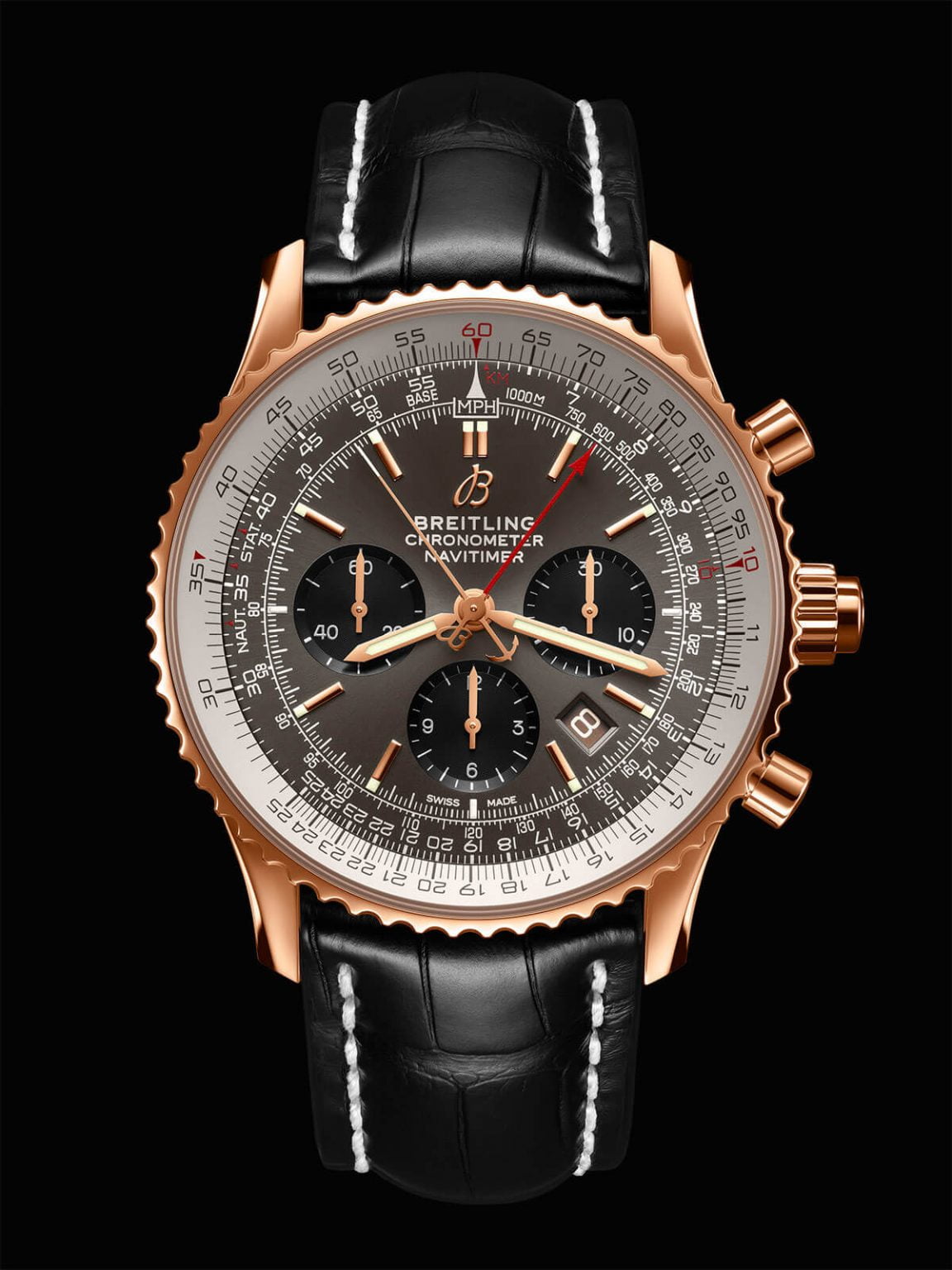 Navitimer B03 Chronograph Rattrapante 45 Oro de Breitling - Debajo del ...