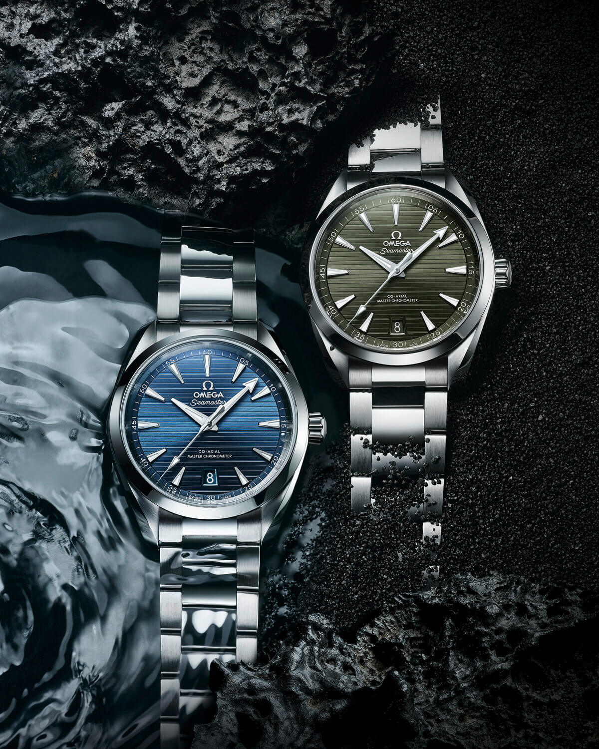 Omega Seamaster Aqua Terra Nuevos Verde y Azul - Debajo del Reloj